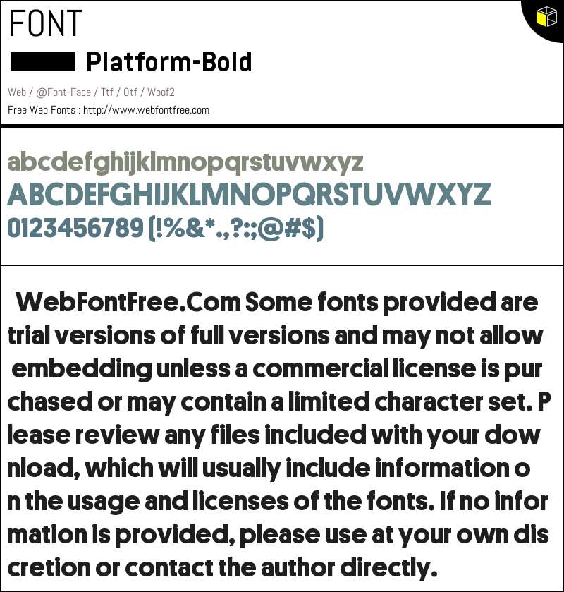 Platform-Bold Fonts Downloads - WebFontFree.Com