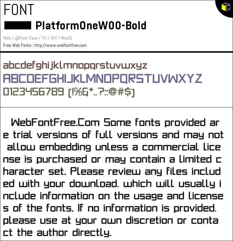 PlatformOne W00 Bold Fonts Downloads - WebFontFree.Com