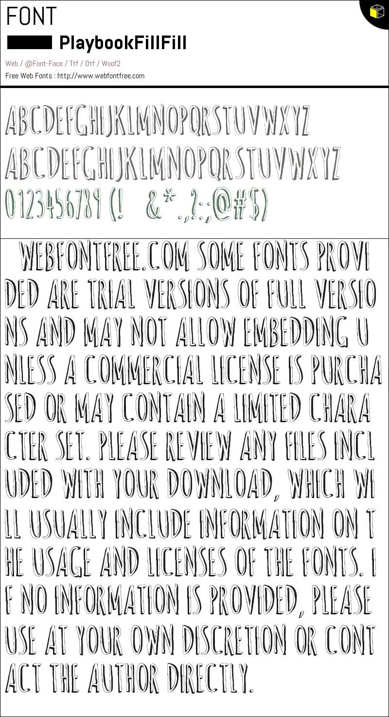 Playbook-Fill Fill Fonts Downloads - WebFontFree.Com