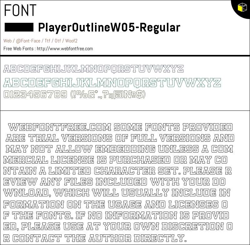 Player Outline W05 Regular Fonts Downloads - WebFontFree.Com