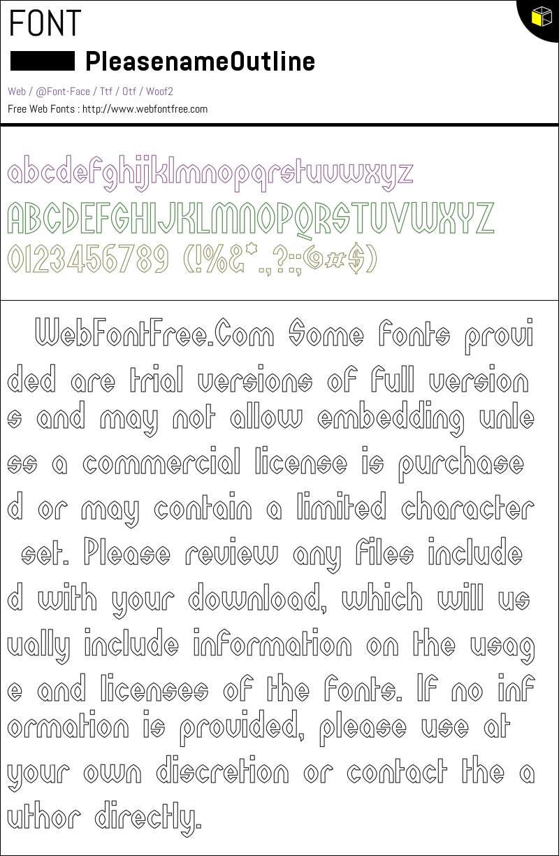 Pleasename Outline Fonts Downloads - WebFontFree.Com