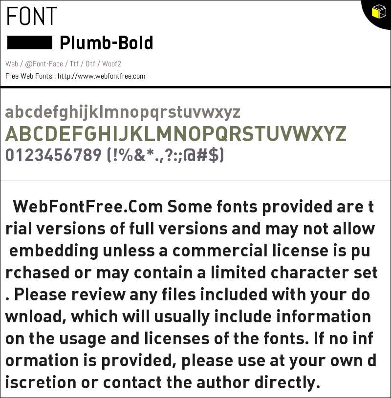 Plumb-Bold Fonts Downloads - WebFontFree.Com