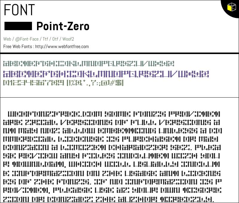 Point Zero Regular Fonts Downloads - WebFontFree.Com