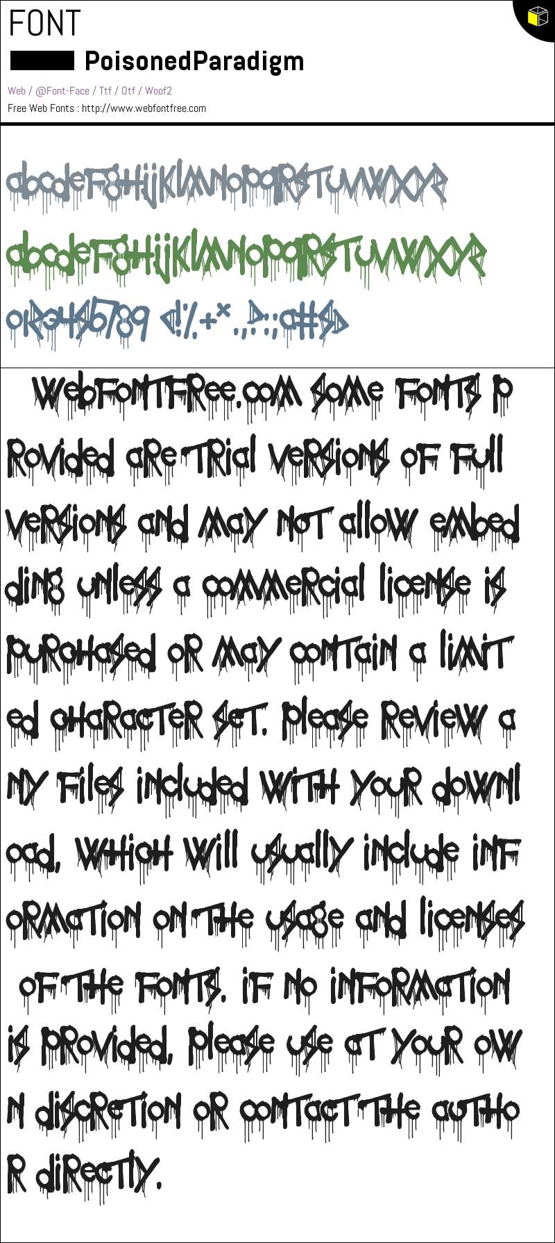 Poisoned Paradigm Fonts Downloads - WebFontFree.Com