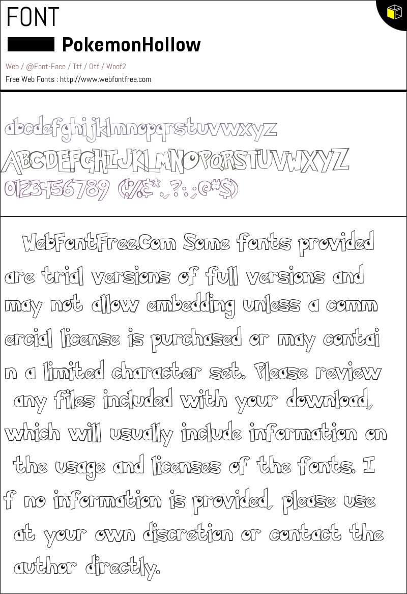 Pokemon Hollow Fonts Downloads - WebFontFree.Com