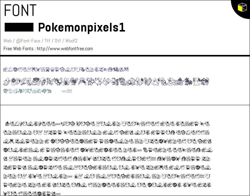 Pokemon pixels 1 Fonts Downloads - WebFontFree.Com