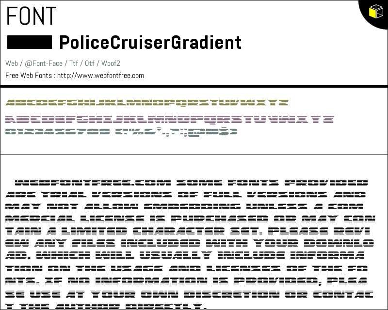 Police Cruiser Gradient Regular Fonts Downloads - WebFontFree.Com