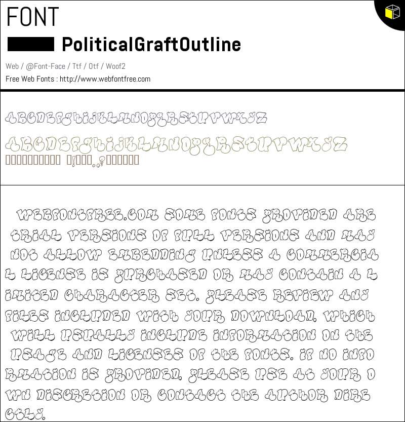 Political Graft Outline Fonts Downloads - WebFontFree.Com