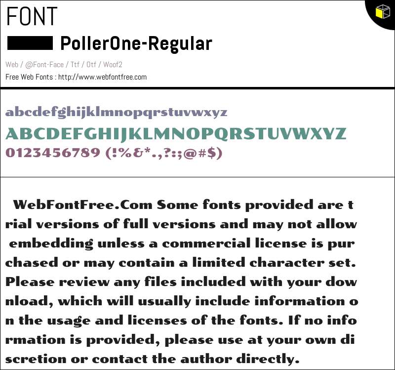 Poller One Fonts Downloads - WebFontFree.Com