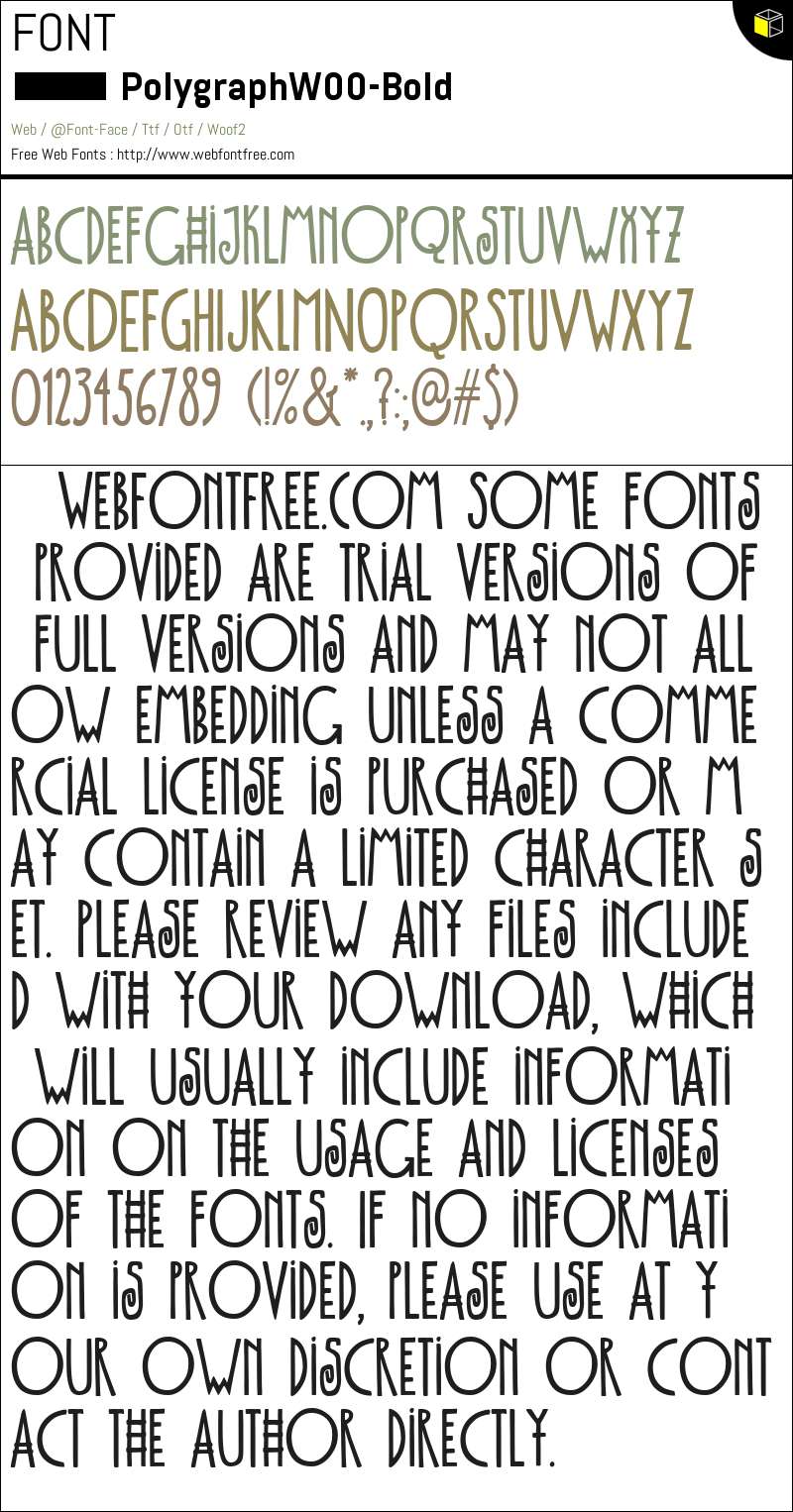 Polygraph W00 Bold Fonts Downloads - WebFontFree.Com