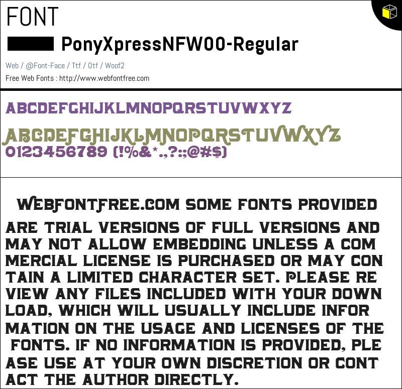 Pony Xpress NF W00 Regular Fonts Downloads - WebFontFree.Com