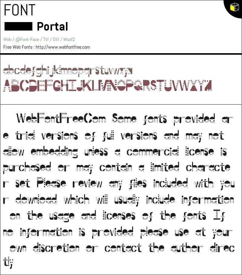 Portal Fonts Downloads - WebFontFree.Com