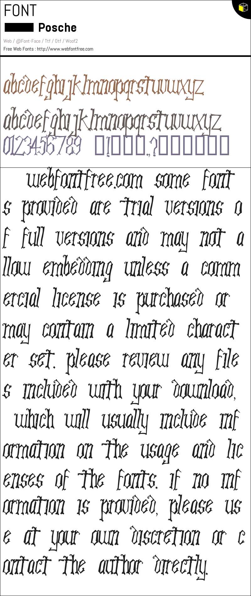 Posche Fonts Downloads - WebFontFree.Com