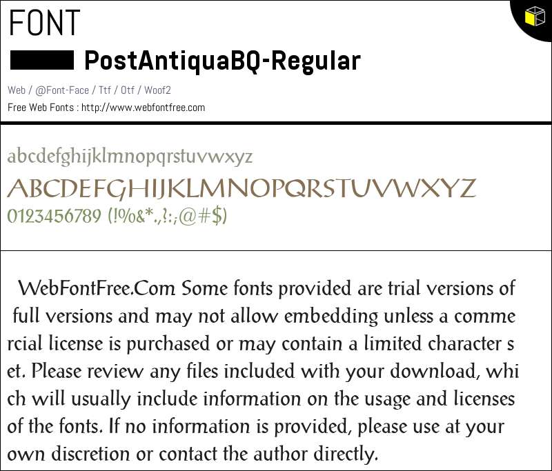Post-Antiqua (R) Regular Fonts Downloads - WebFontFree.Com