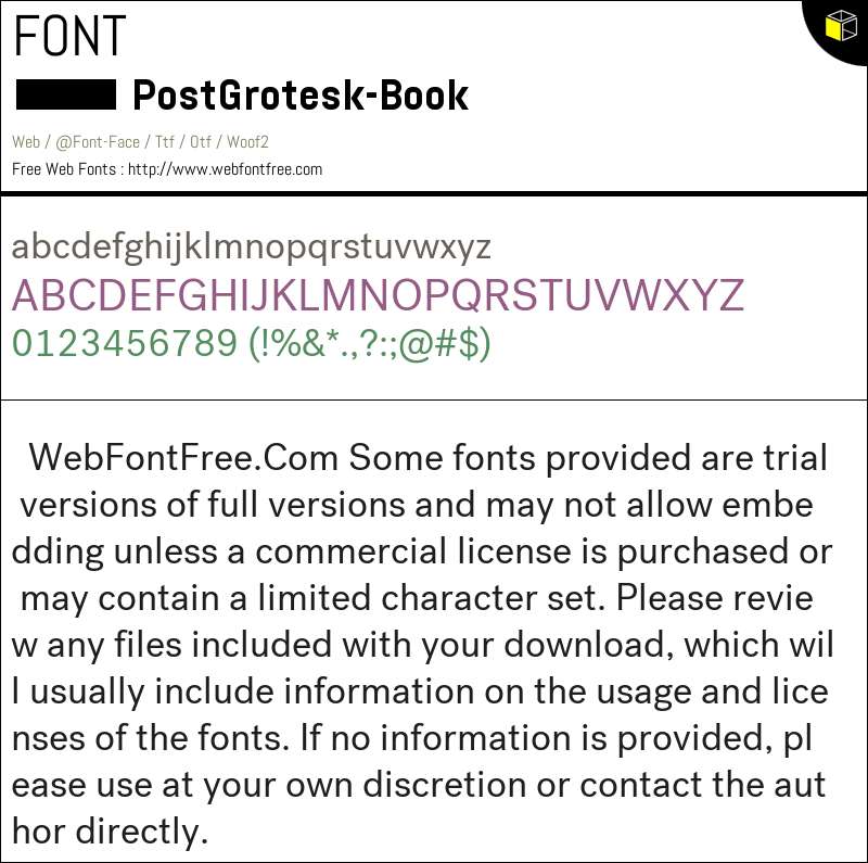 Post Grotesk Fonts Downloads - WebFontFree.Com