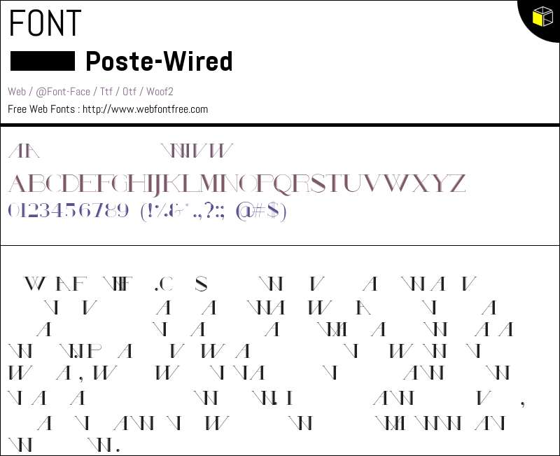 Poste Wired Fonts Downloads - WebFontFree.Com