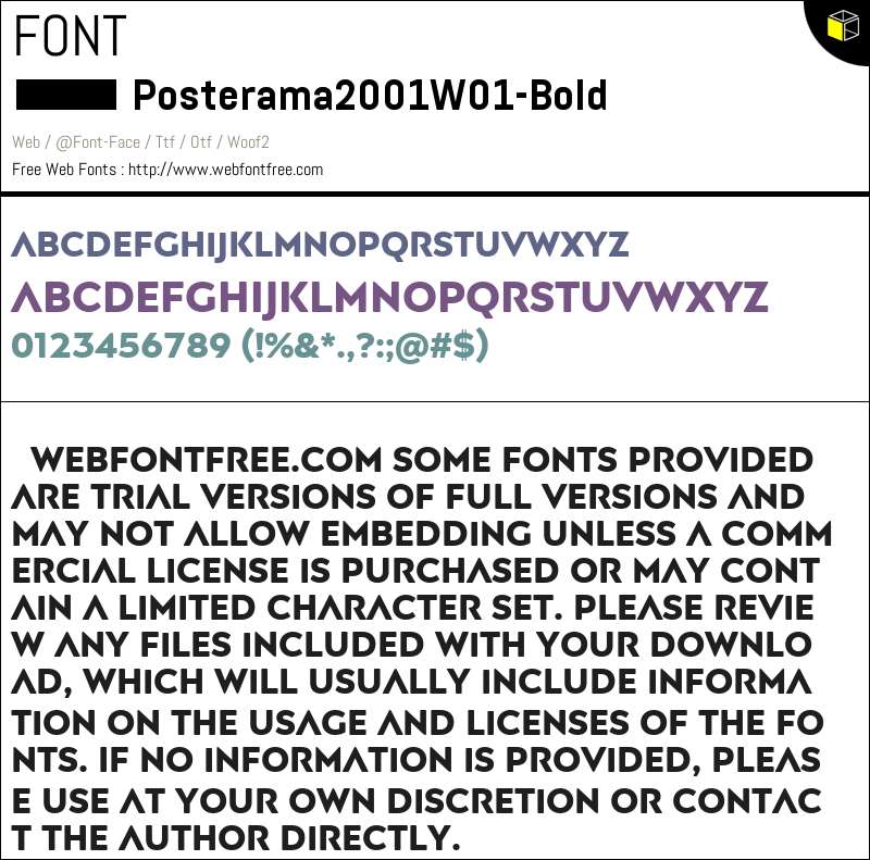 Posterama 2001 W01 Bold Fonts Downloads - WebFontFree.Com