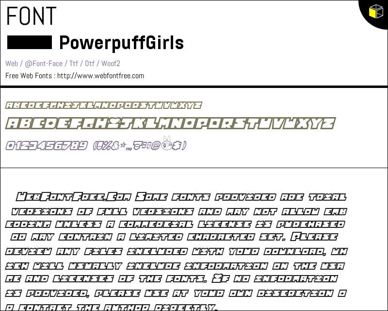 Powerpuff Girls Fonts Downloads - WebFontFree.Com