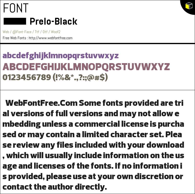 Prelo-Black Fonts Downloads - WebFontFree.Com