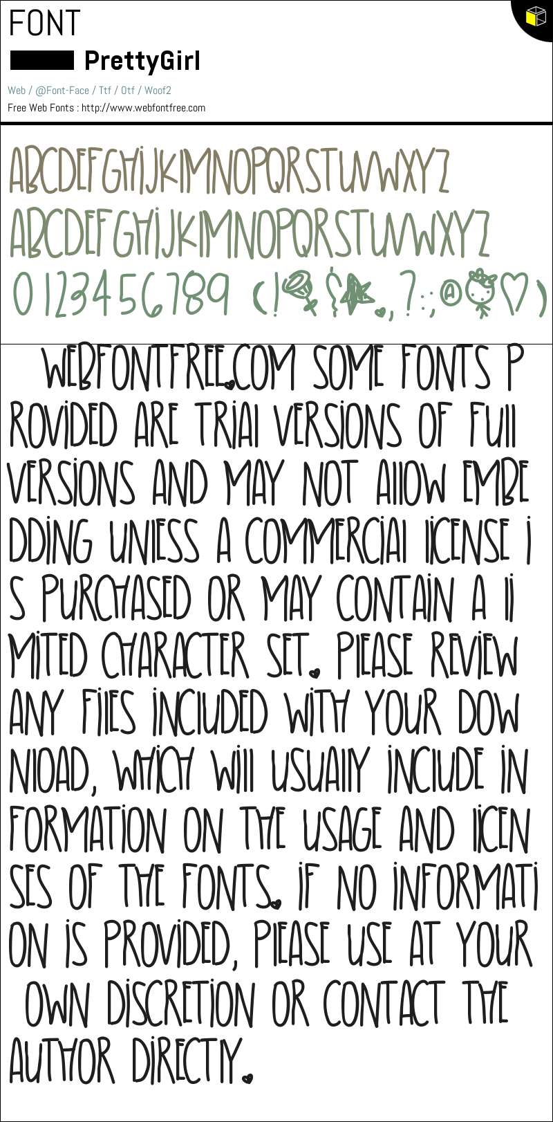 PrettyGirl Fonts Downloads - WebFontFree.Com