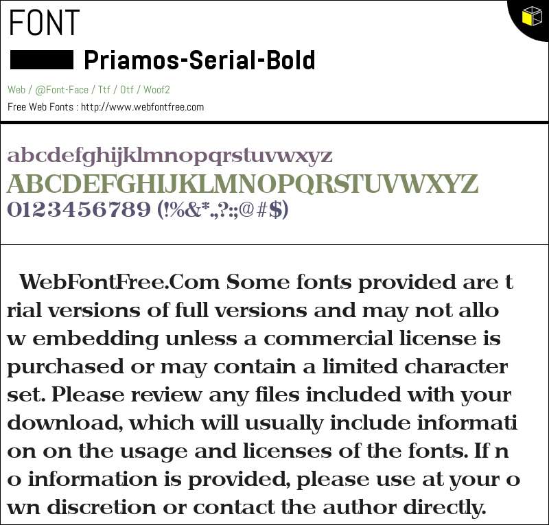 Priamos-Serial-Bold DB Fonts Downloads - WebFontFree.Com