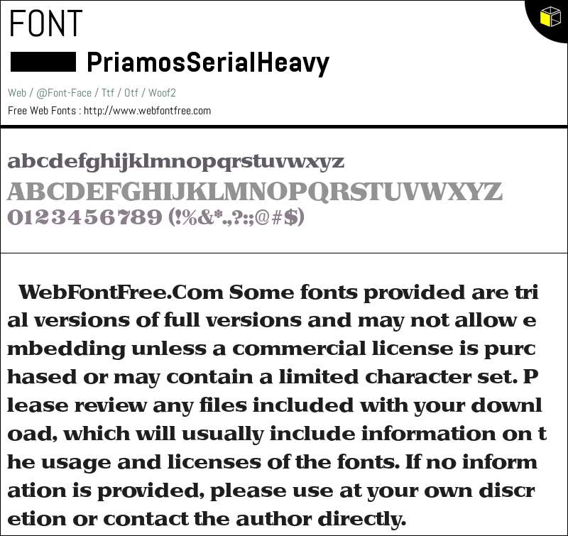 PriamosSerial-Heavy-Regular Fonts Downloads - WebFontFree.Com