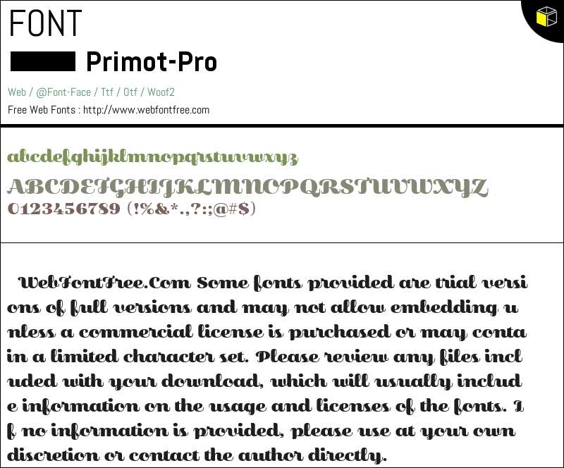 Primot Pro Fonts Downloads - WebFontFree.Com