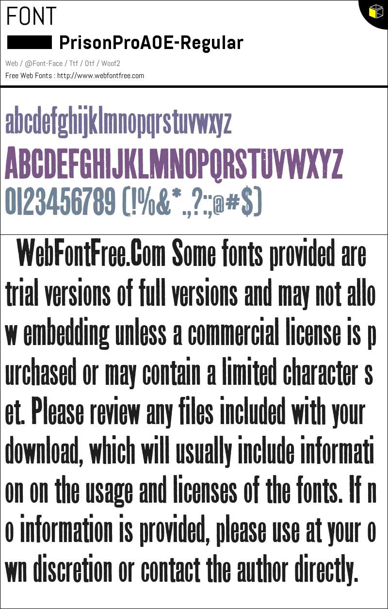Prison Pro AOE Fonts Downloads - WebFontFree.Com
