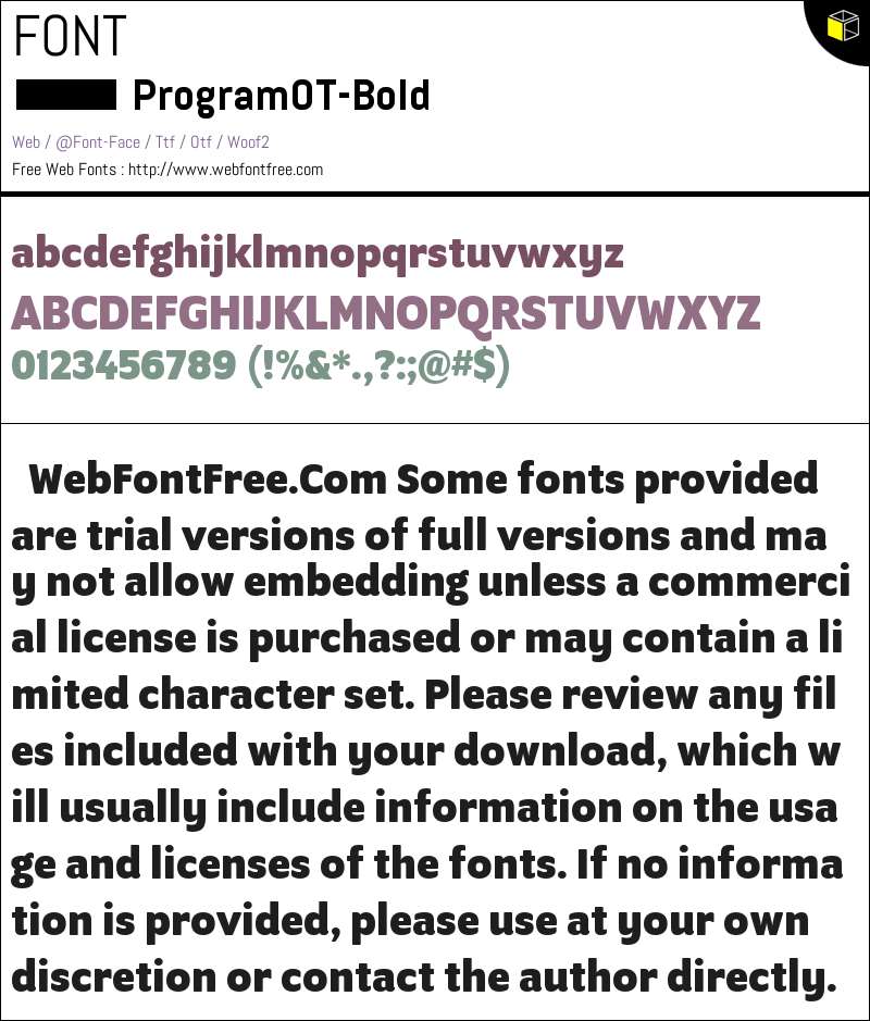 Program OT Bold Fonts Downloads - WebFontFree.Com