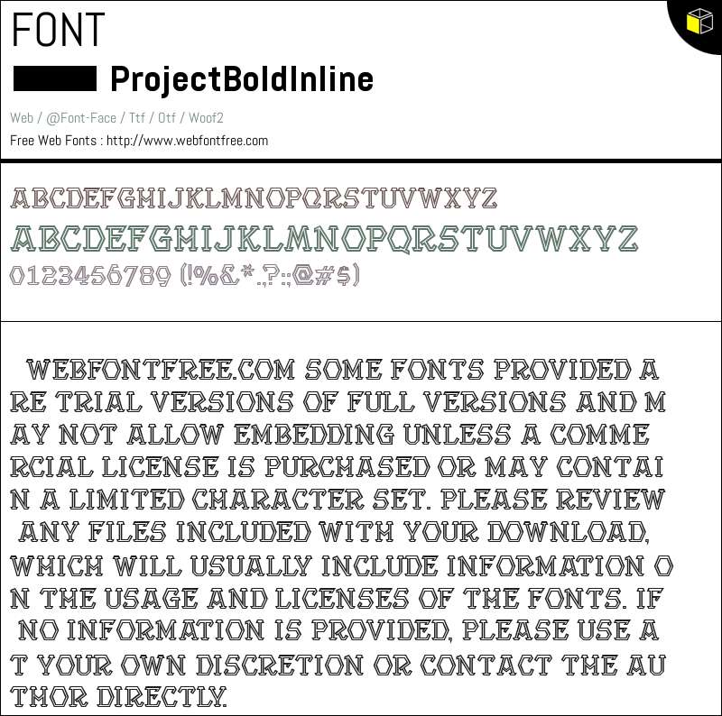 ProjectBold Inline Fonts Downloads - WebFontFree.Com