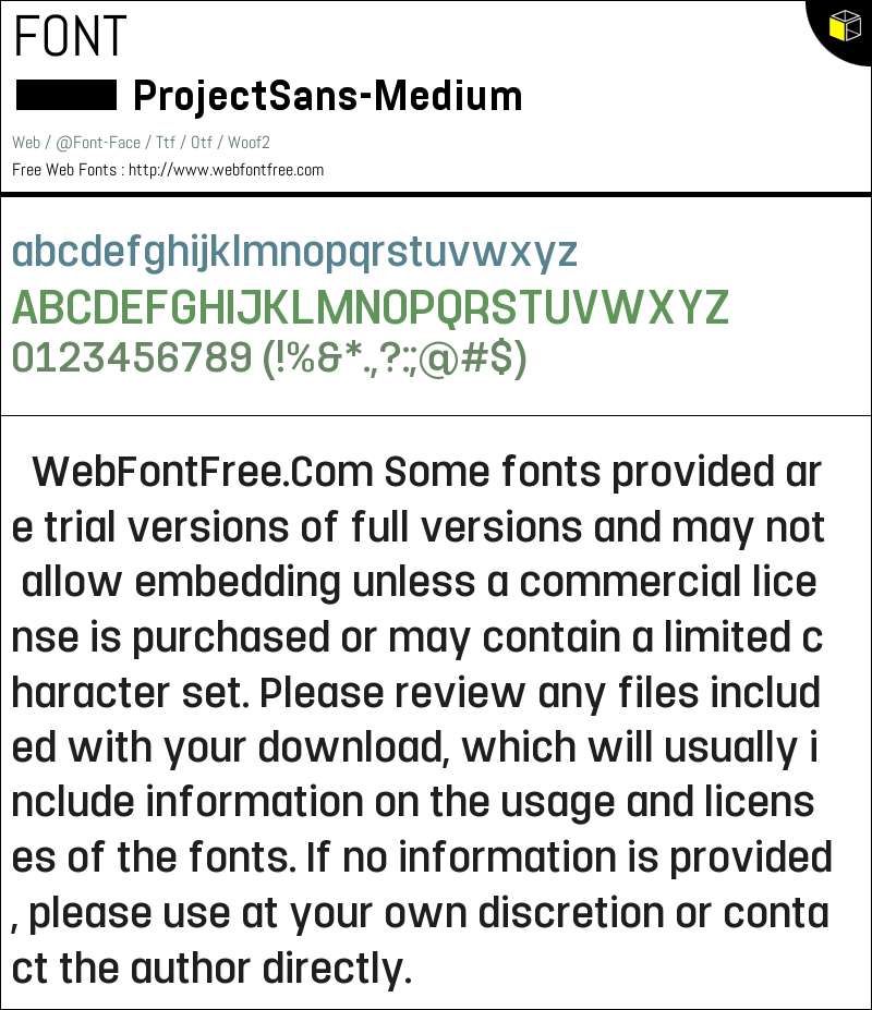Project Sans Medium Fonts Downloads - WebFontFree.Com