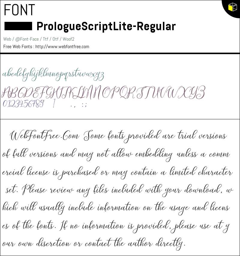PrologueScriptLite-Regular Fonts Downloads - WebFontFree.Com