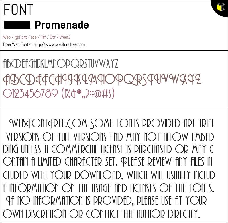 Promenade Fonts Downloads - WebFontFree.Com