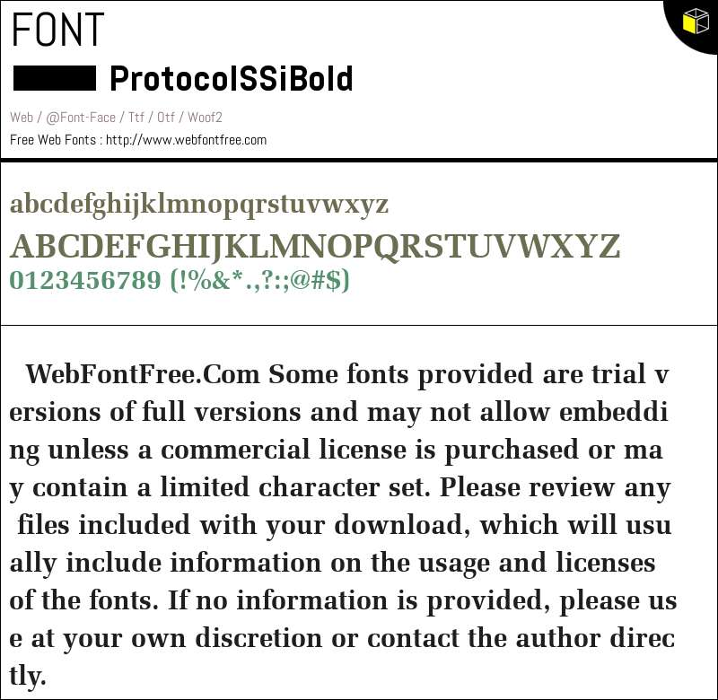 Protocol SSi Bold Fuentes Descargar - WebFontFree.Com