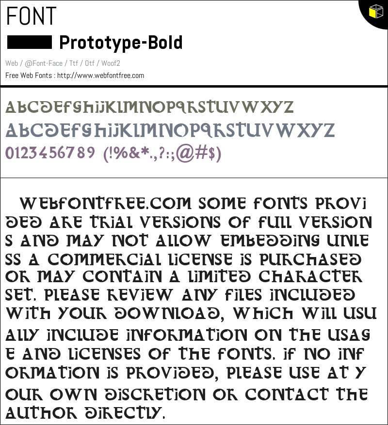 Prototype-Bold Fonts Downloads - WebFontFree.Com