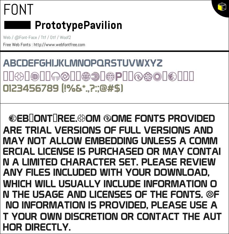 Prototype Pavilion Fonts Downloads - WebFontFree.Com