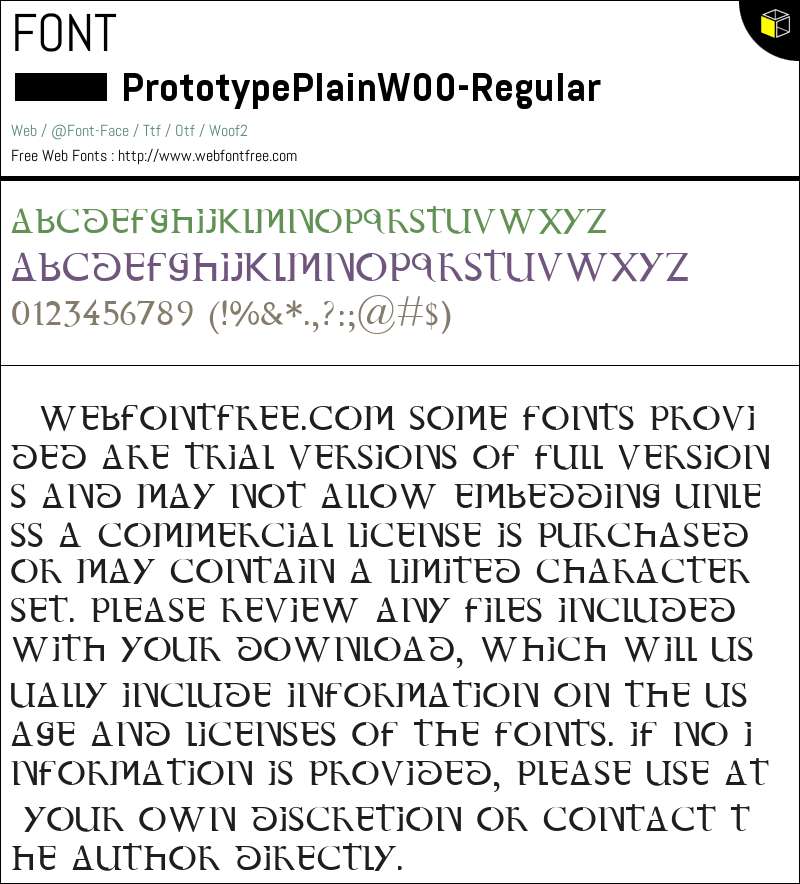 Prototype Plain W00 Regular Fonts Downloads - WebFontFree.Com