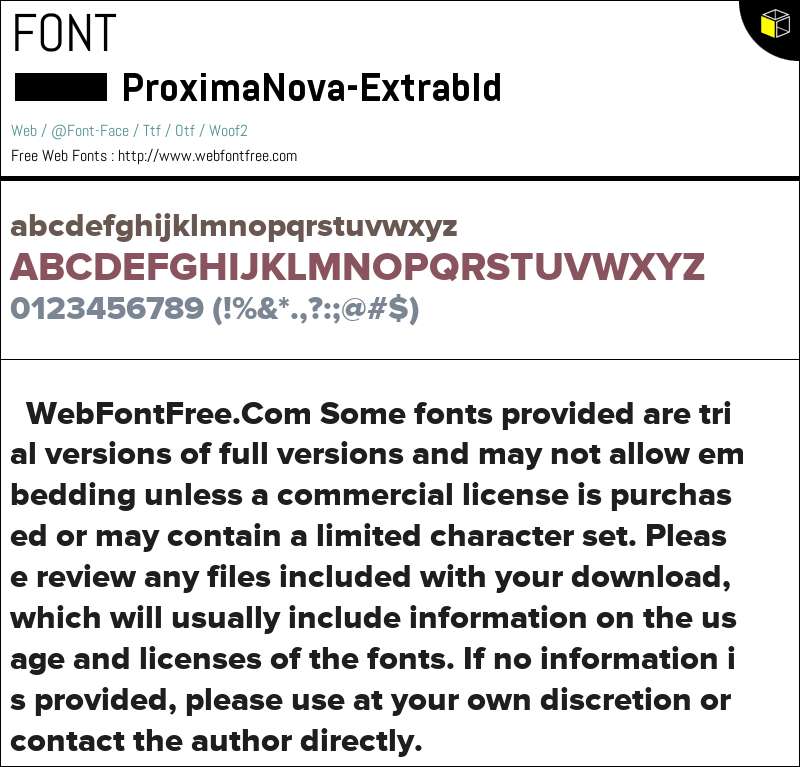 Proxima Nova Th Extrabold 字体 下载 - WebFontFree.Com