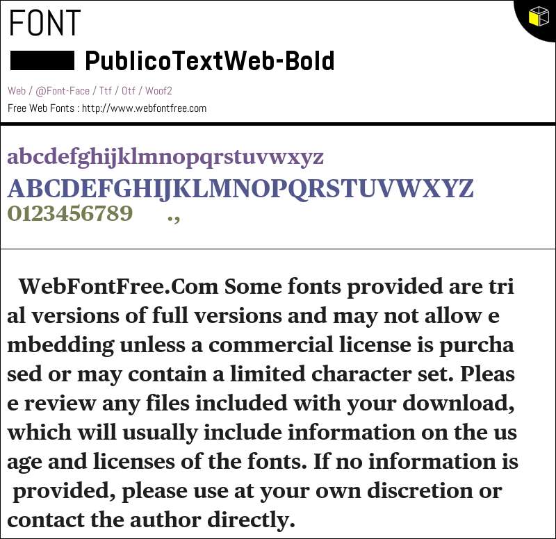 Publico Text Web Bold Fonts Downloads - WebFontFree.Com