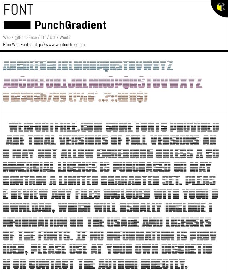 Punch Gradient Fonts Downloads - WebFontFree.Com