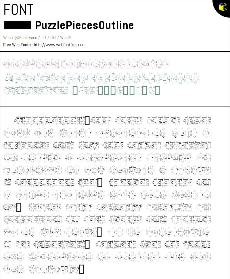 Puzzle Pieces Outline Fonts Downloads - WebFontFree.Com