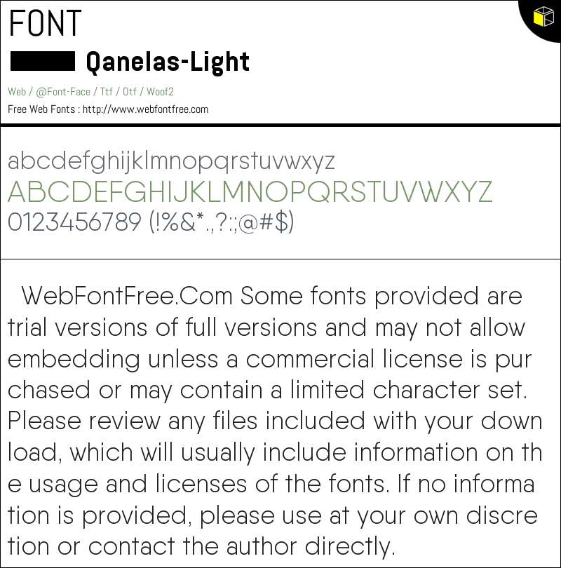 Qanelas-Light Fonts Downloads - WebFontFree.Com