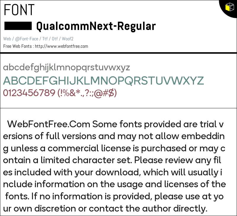 Qualcomm Next Fonts Downloads - WebFontFree.Com