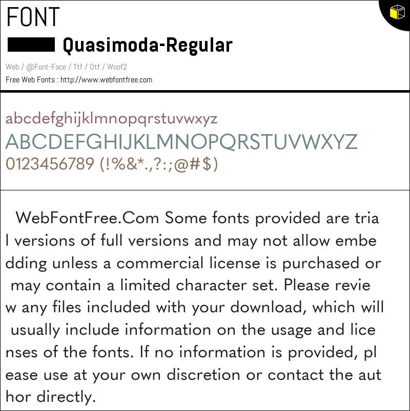 Quasimoda Regular 字体 下载 - WebFontFree.Com
