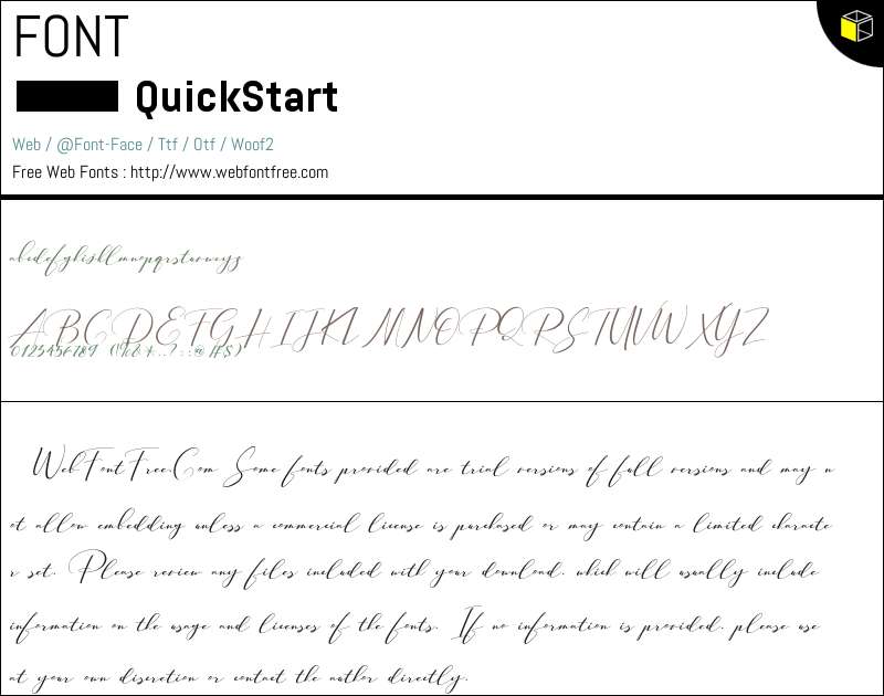 Quick Start Fonts Downloads - WebFontFree.Com
