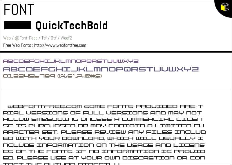 QuickTech Bold Fonts Downloads - WebFontFree.Com