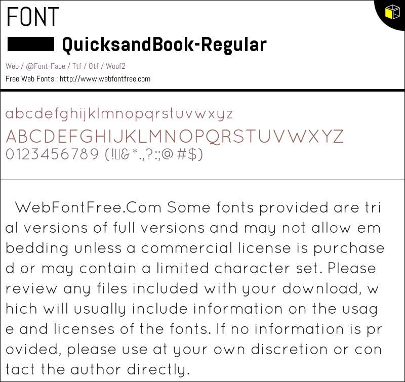 QuicksandBook-Regular Fonts Downloads - WebFontFree.Com