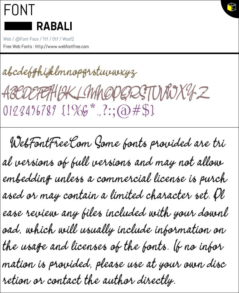 RABALI Fonts Downloads - WebFontFree.Com