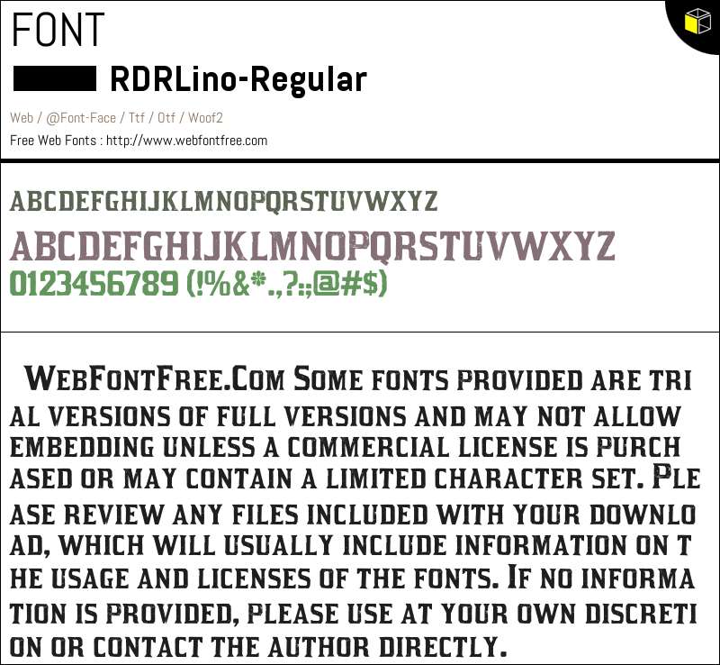RDR Lino Regular Fonts Downloads - WebFontFree.Com