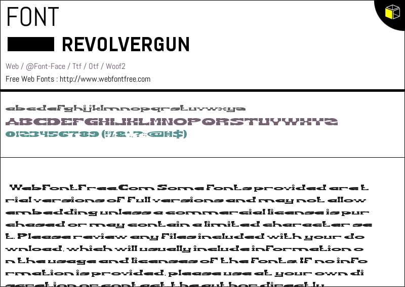 REVOLVER GUN Fonts Downloads - WebFontFree.Com